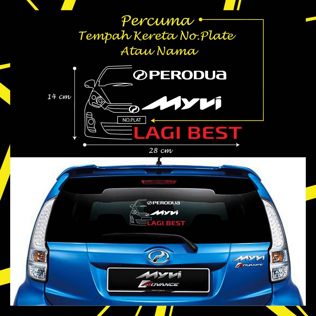 Perodua Myvi Lagi best Stiker Cermin Kereta / K06 | Shopee Malaysia