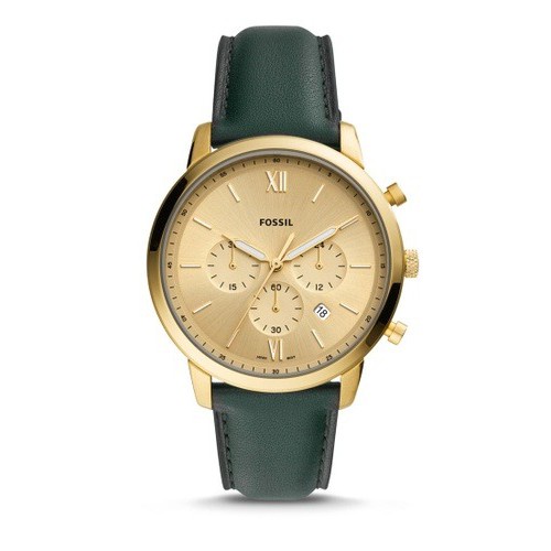 Fossil Men's FS5580 Neutra Chronograph Dark Green Leather Watch ...