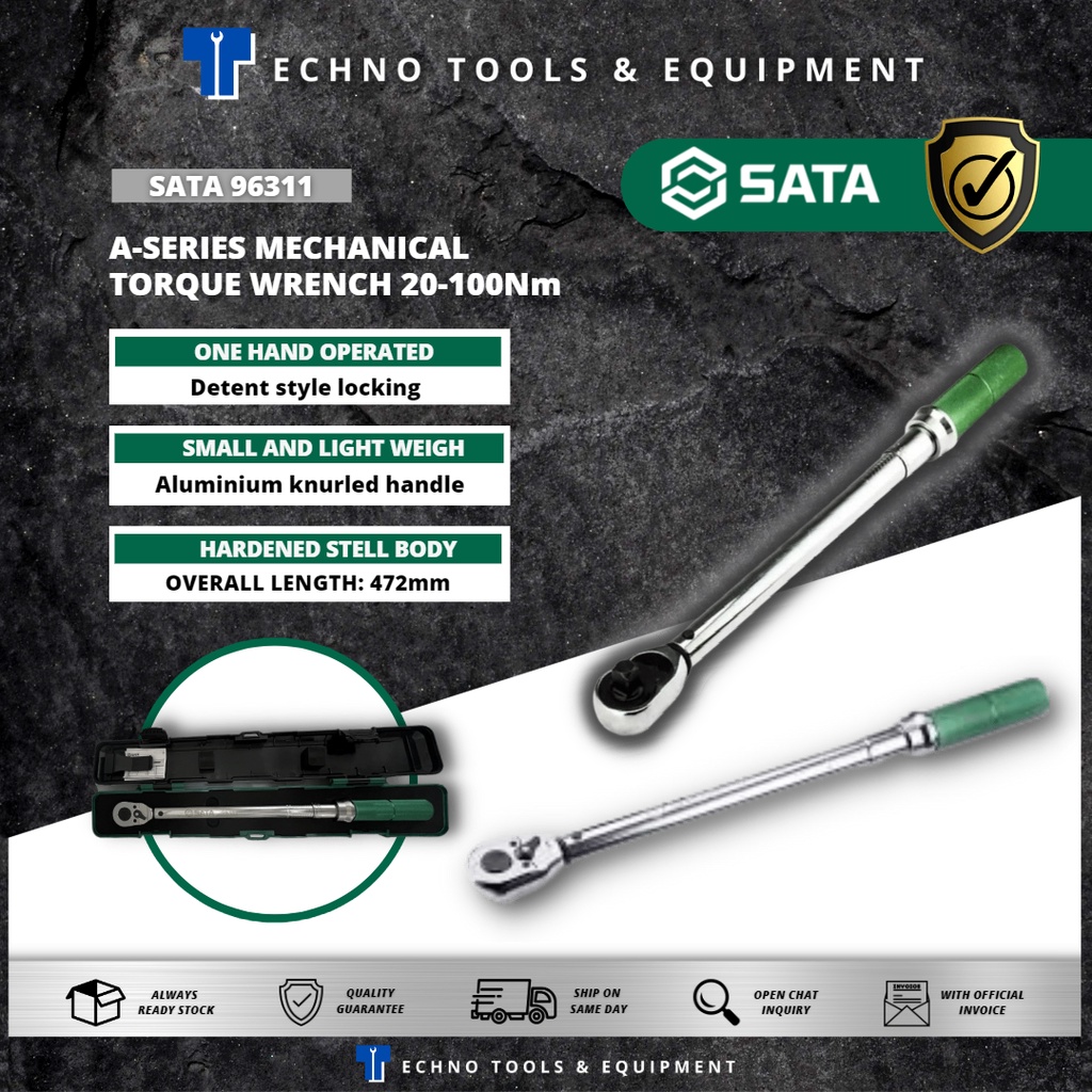 SATA 96311 - 1/2 Drive Adjustable Torque Wrench 20-100Nm - New ...