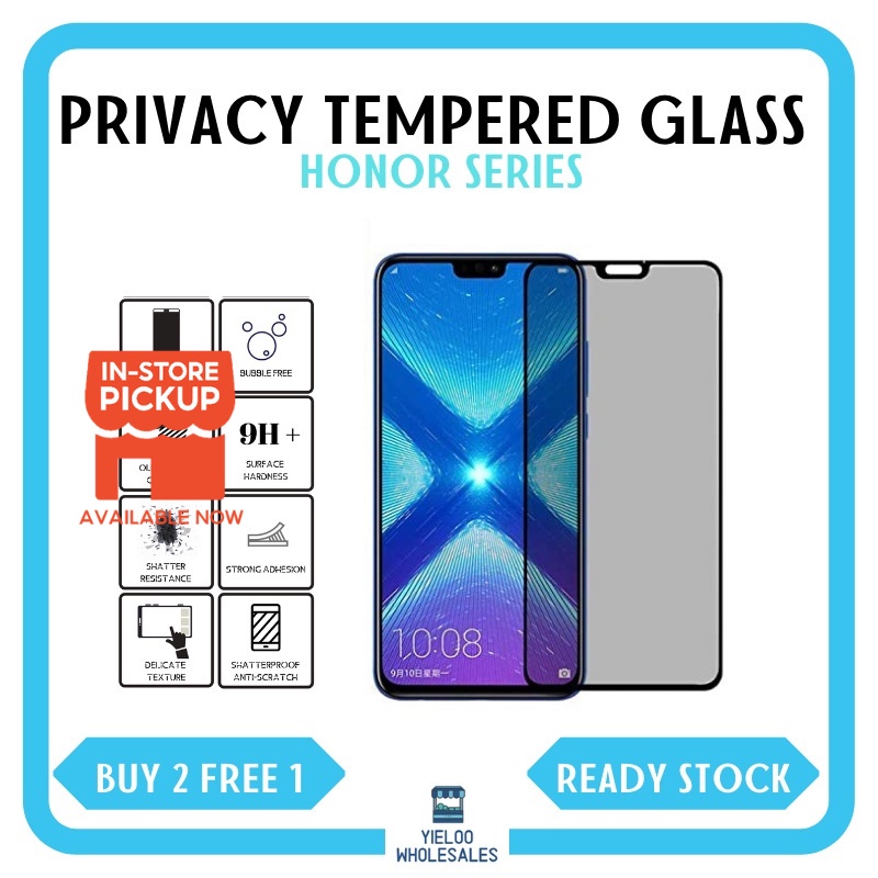 (BELI 2 PERCUMA 1) HONOR Tempered Glass Screen Protector PRIVACY 9D X9 ...