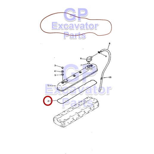 PC300-5 / PC310-5 / S6D108 Hydraulic Excavator Engine Valve Cover ...