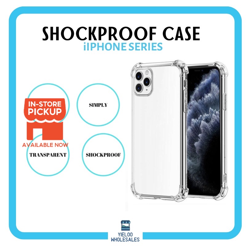 (FREE SCREEN PROTECTOR) IPHONE SERIES Clear SHOCKPROOF Transparent Soft ...
