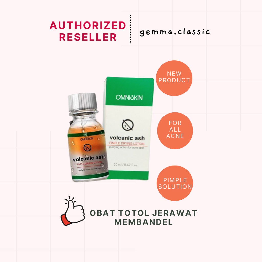 (ORIGINAL) Omniskin Cica Volcanic Ash - Acne Pimple Drying Lotion ...