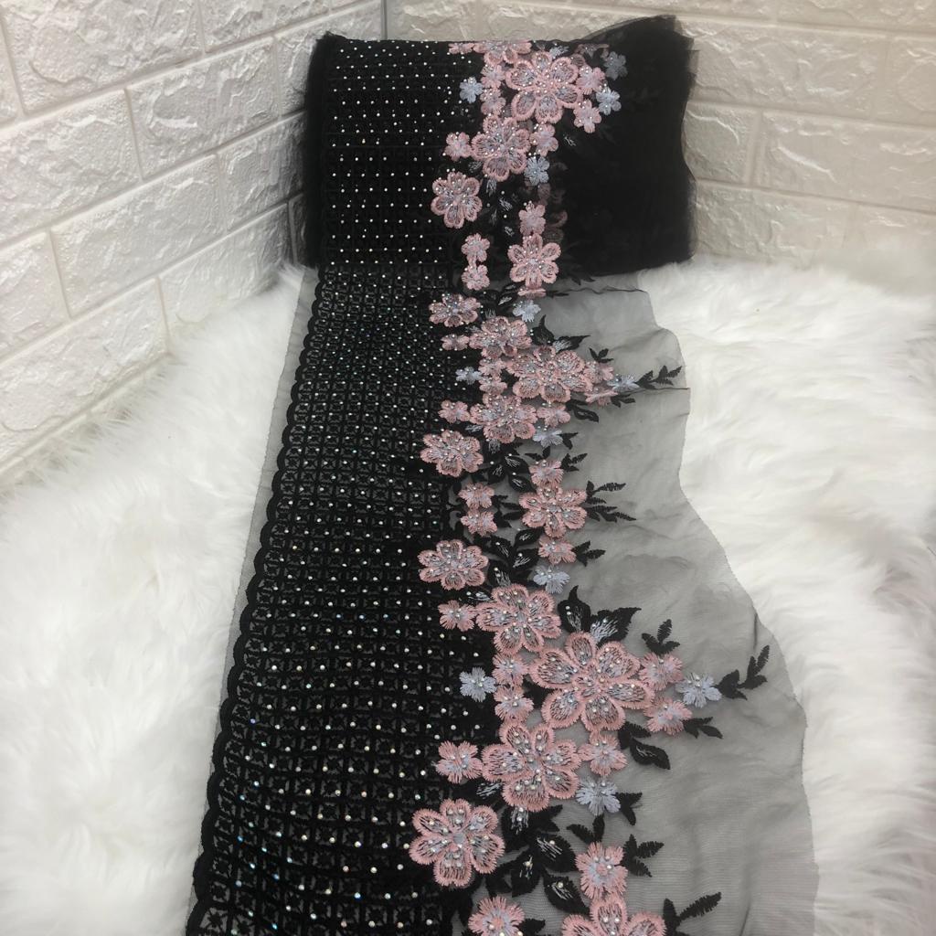 [NEW] BORDER LACE 1 LAYER PETAK CANTIK SULAM BUNGA BERBATU KILAT / LACE ...