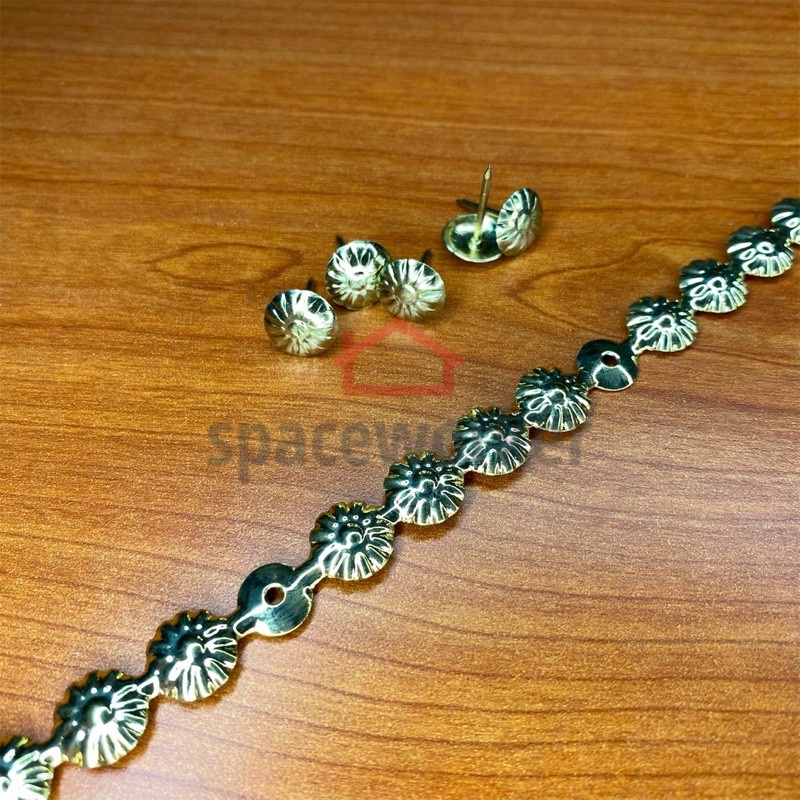 Emas Bunga Logam Paku Entik / Flower Gold Metal Decorative Nailhead ...