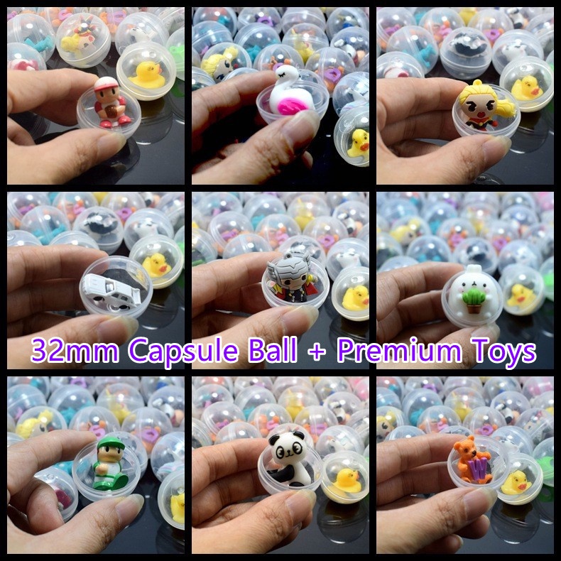 32/45/50mm Plastic Lucky Draw Capsule Ball Suprise Egg With Toys Animal ...