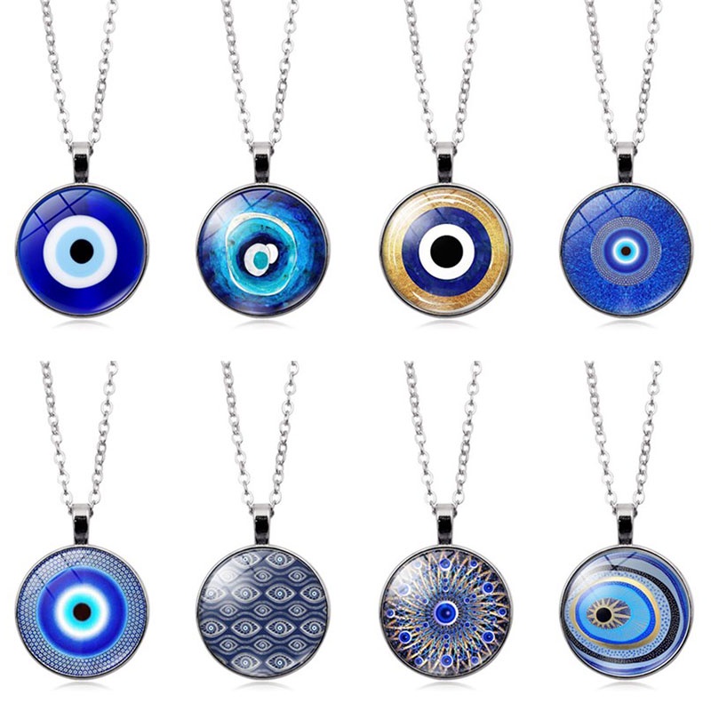 Blue Turkish Evil Eye Necklace Choker Turkey Evil Eyes Lucky Glass ...