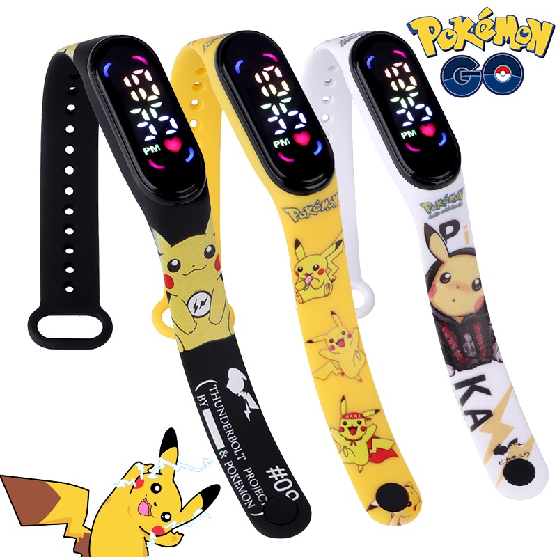 Pokemon Strap LED Electronic Watch Fashion Colorful Bracelet Touch ...