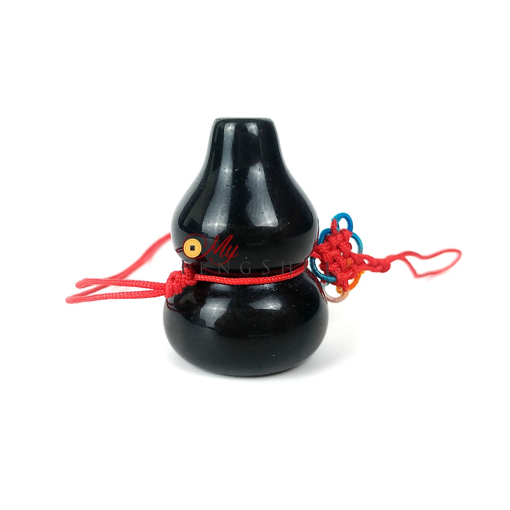 Feng Shui Black Obsidian Crystal WuLou for Health Tassel Wu Lou Gourd ...