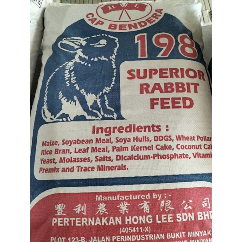 Honglee (cap bendera)198 dedak arnab/rabbits food 25kg | Shopee Malaysia
