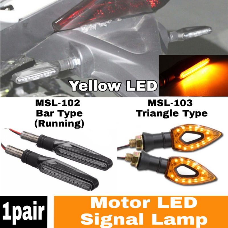 Sepasang Universal Motor Signal Lamp LED Lampu Kuning Yamaha Kawasaki ...