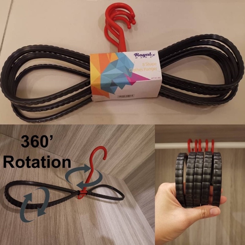 [5PCS]ROYALWARE 8 Shape Hanger Round 360 Rotation / Multipurpose ...