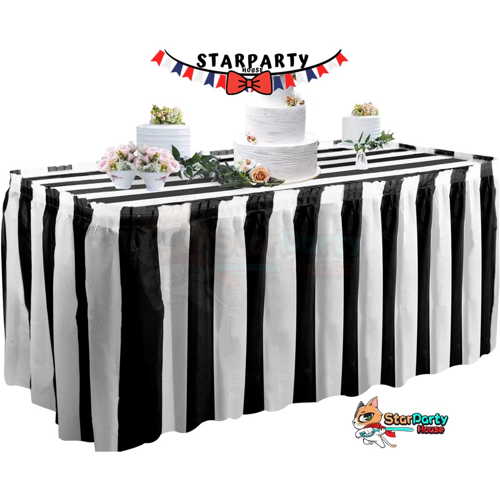 【Ready Stock】 427x74cm Disposable PEVA Party Table Skirting Meja ...
