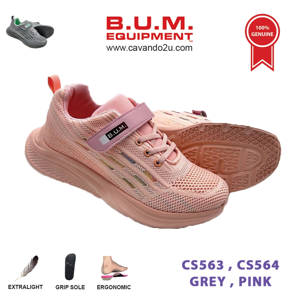 BUM Equipment Kasut Kanak-Kanak Warna Kelabu/Merah Jambu - Kid's Shoe ...