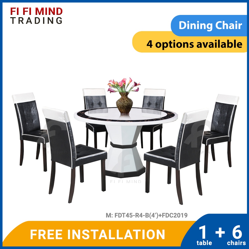 Judicael Round Marble Dining Set/ Marble Table/ Meja Makan/ Meja Makan ...