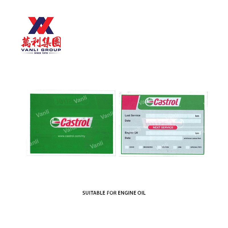 Castrol Mileage Car Mileage Sticker For Car Engine Oil Service reminder ...