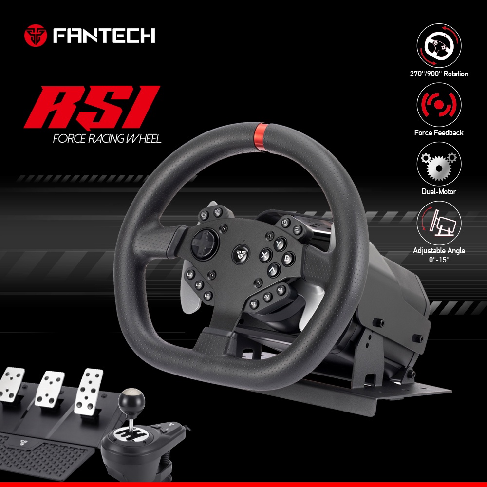 Fantech RS1 270°/900° Force Racing Wheel for PC, PS4, XBOX ONE, XBOX ...