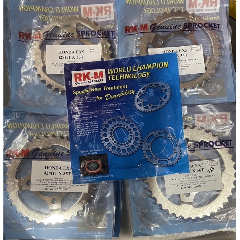 RK-M RKM EX5 EX5 DREAM 428 REAR SPROCKET (33T 34T 35T 36T) | Shopee ...