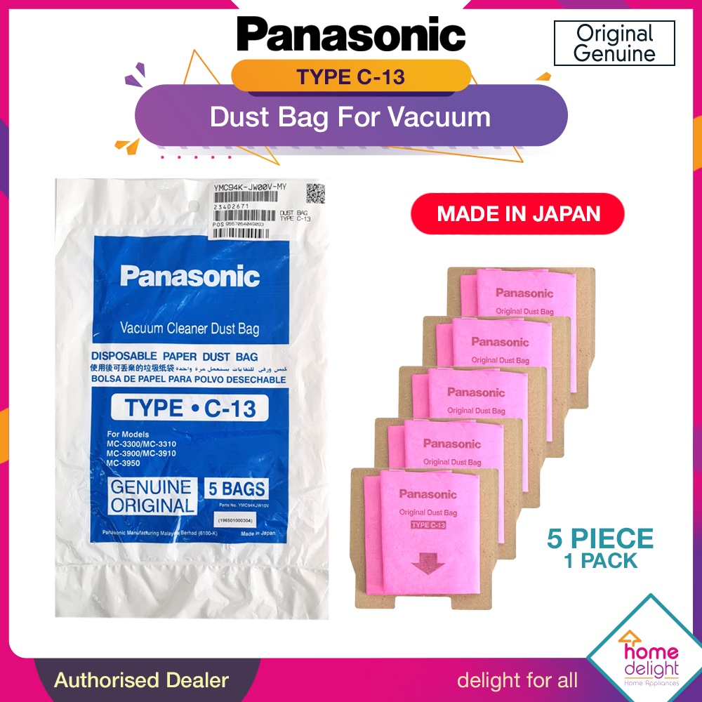 Panasonic Paper Bag Type C-13 For MC-CG370 MC-CG371 MC-CG373 and others ...