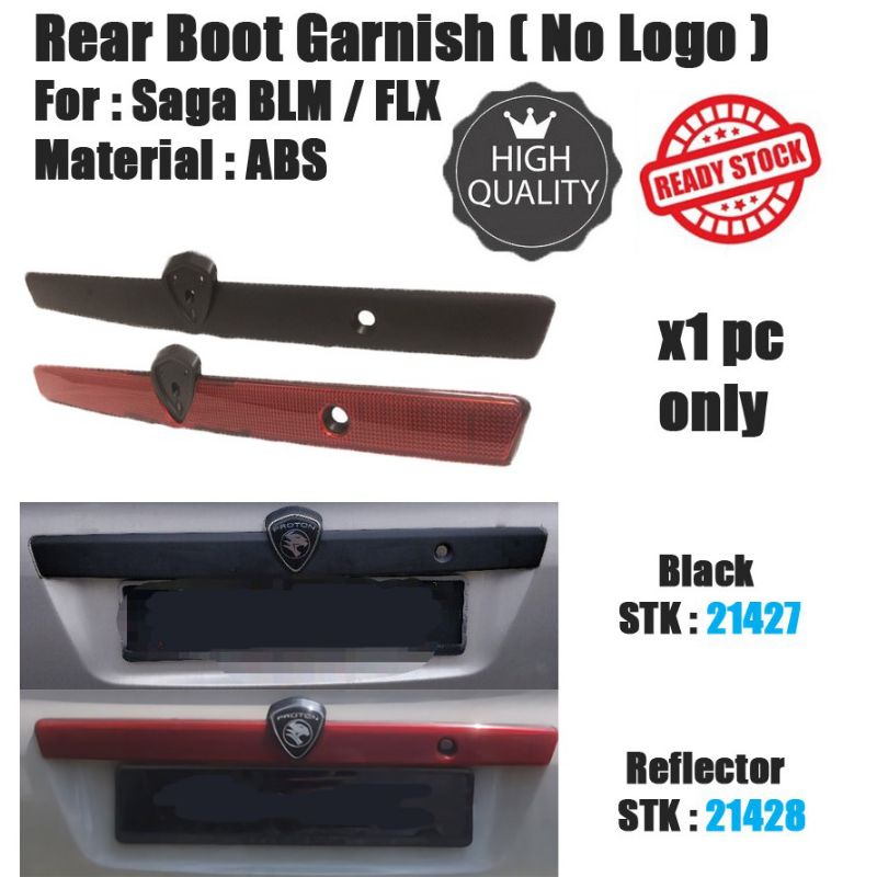 Saga BLM/FLX Rear Boot Garnish ( black/reflector ) | Shopee Malaysia