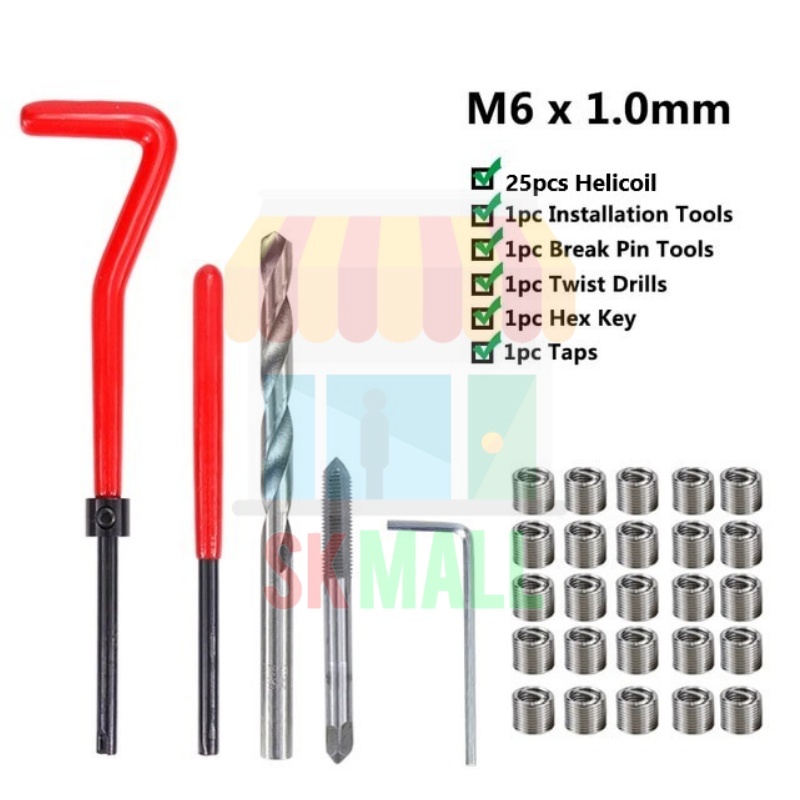 30pcs Thread Repair Insert Tool Kit M5 M6 M8 M10 M12 M14 Restoring ...