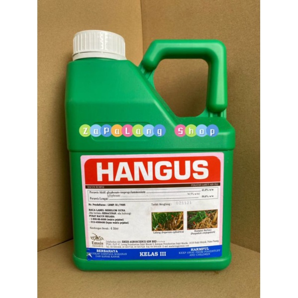 4L Hangus Glyphosate 41% Weed Killer (Racun Rumput Lalang/Racun Rumput ...
