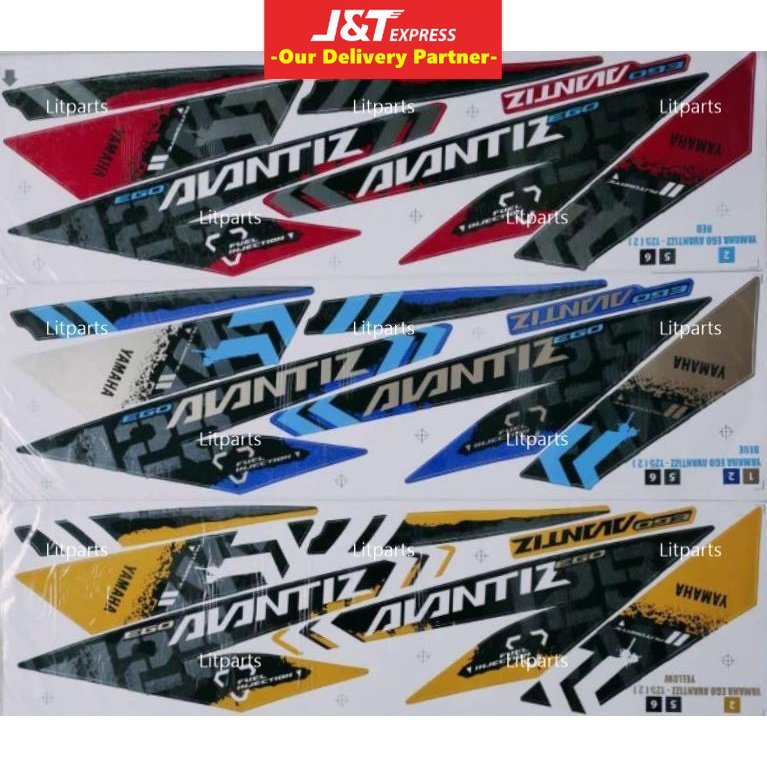 EGO AVANTIZ (2) Body Sticker Stripe Red / Blue / Yellow | Shopee Malaysia