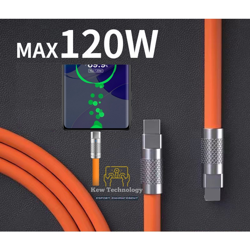 120W 100W 66W 6A Super Fast Charge Type C Charging Cable C to C USB to Type C ROG Phone Black ...