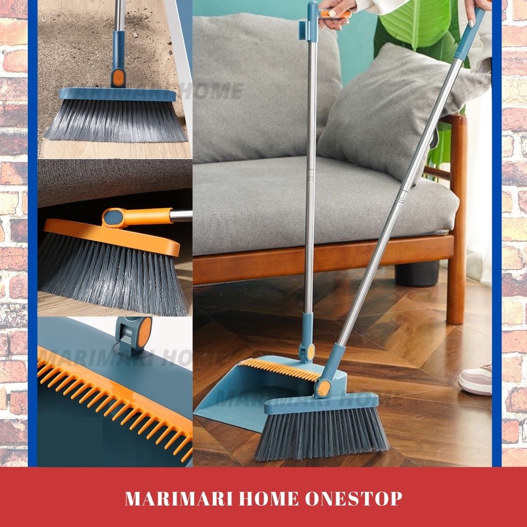 2 in 1 Foldable Indoor Home Office Sweeper Kitchen Floor Outdoor Broom ...