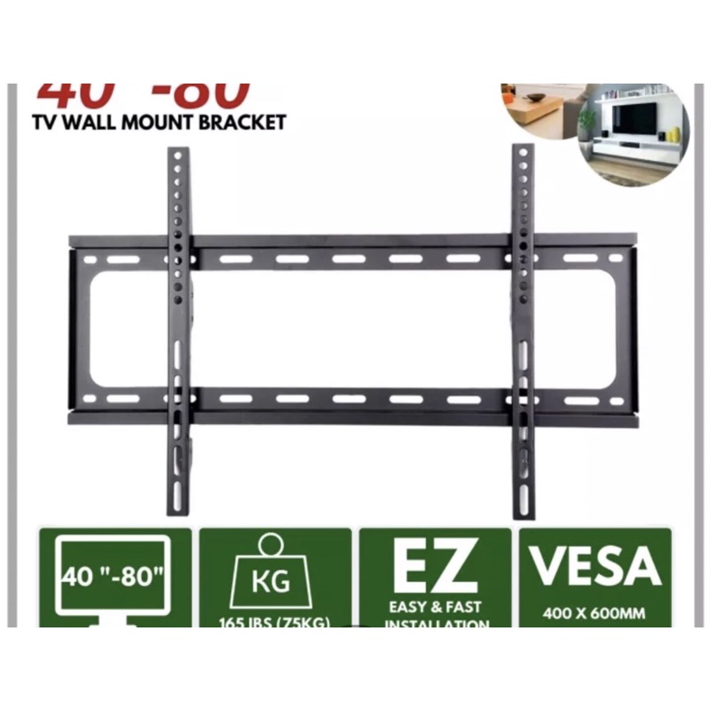 40" - 80" Inch LCD LED Plasma TV Bracket Wall Mount Flat Panel Bracket ...
