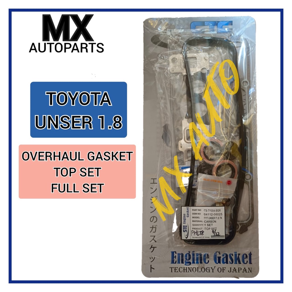 TOYOTA UNSER 1.8 7K ENGINE HEAD TOP / FULL OVERHAUL GASKET SET (CARBON ...