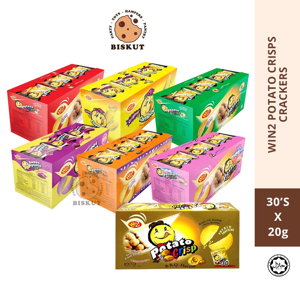 Win2 Potato Crisp Crackers (30x20g)/ Tomato / Corn / Himalayan Salt ...