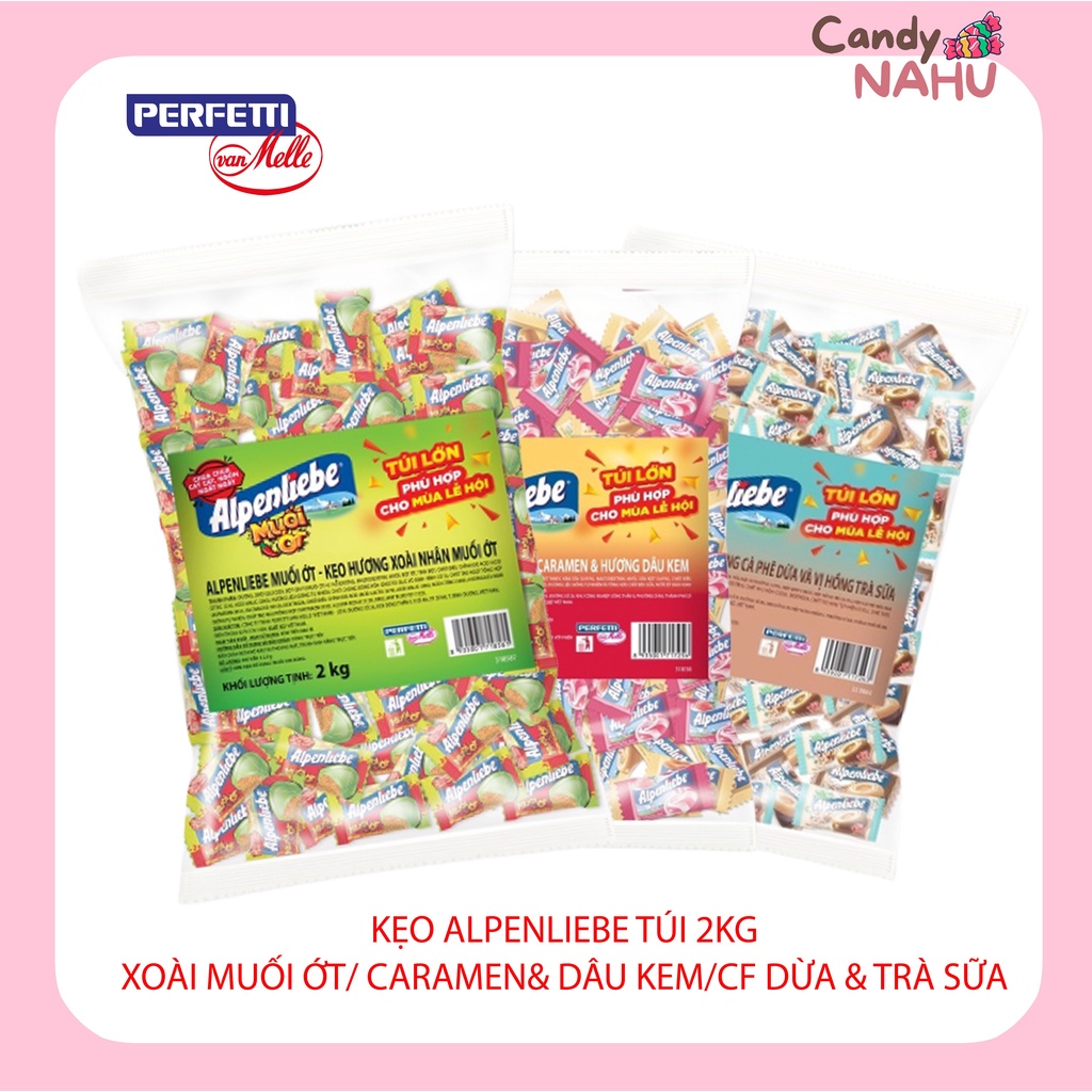 Alpenliebe candy 2kg bag (Salted and chili mango/Caramel & Strawberry ...
