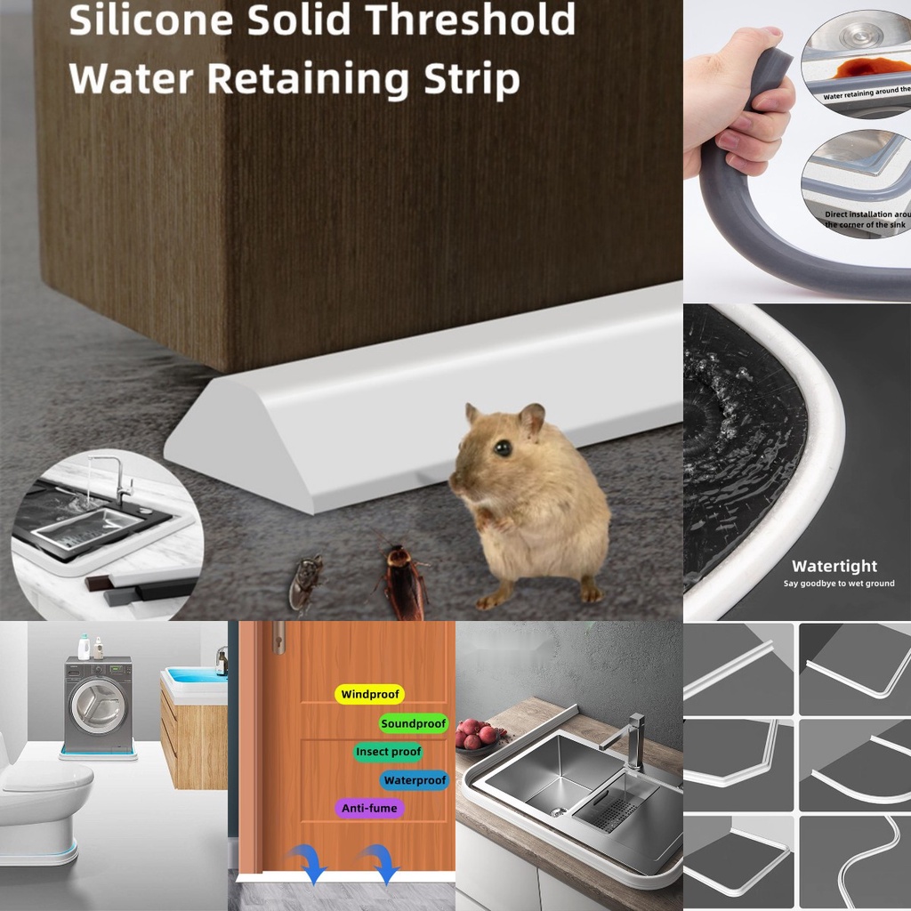 PNL Bathroom Water Stopper Water Retaining Bendable Strip Dry &Wet ...
