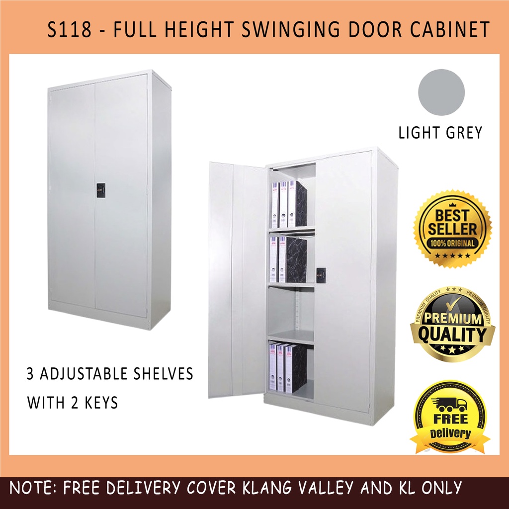 Full Height Cupboard c/w 3 adjustable shelves | Kabinet Besi 4 Level | Open Shelf | Rak Pejabat ...