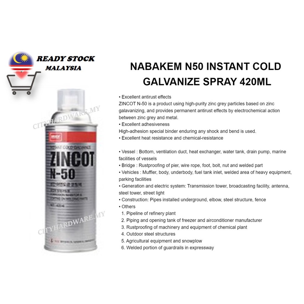 NABAKEM ZINCOT N-50 INSTANT COLD GALVANIZE SPRAY 420ML | Shopee Malaysia