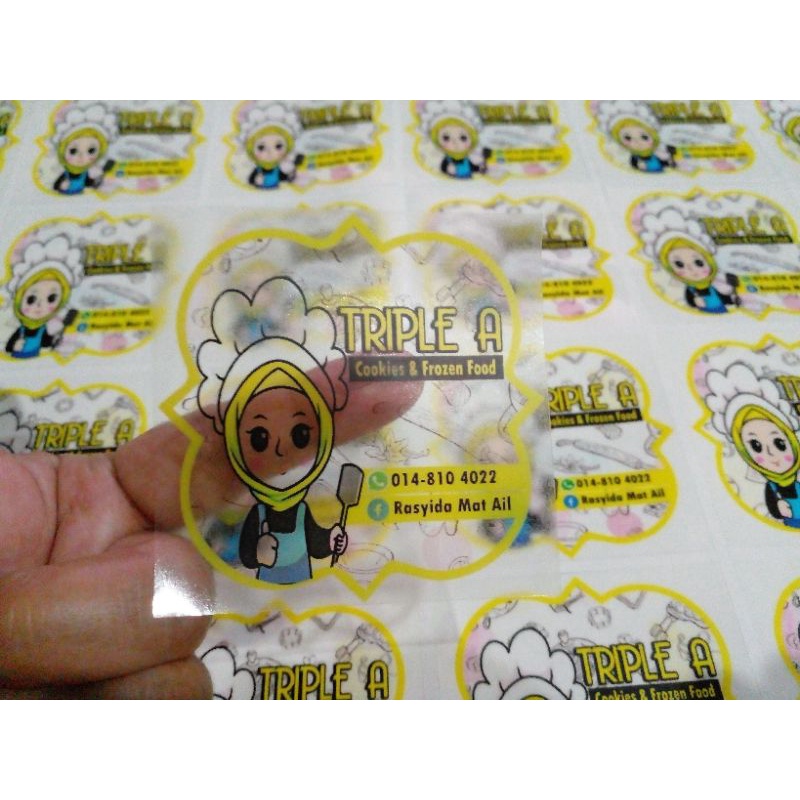 Stiker Label Produk Transparent Waterproof 1 set 100pcs | Shopee Malaysia