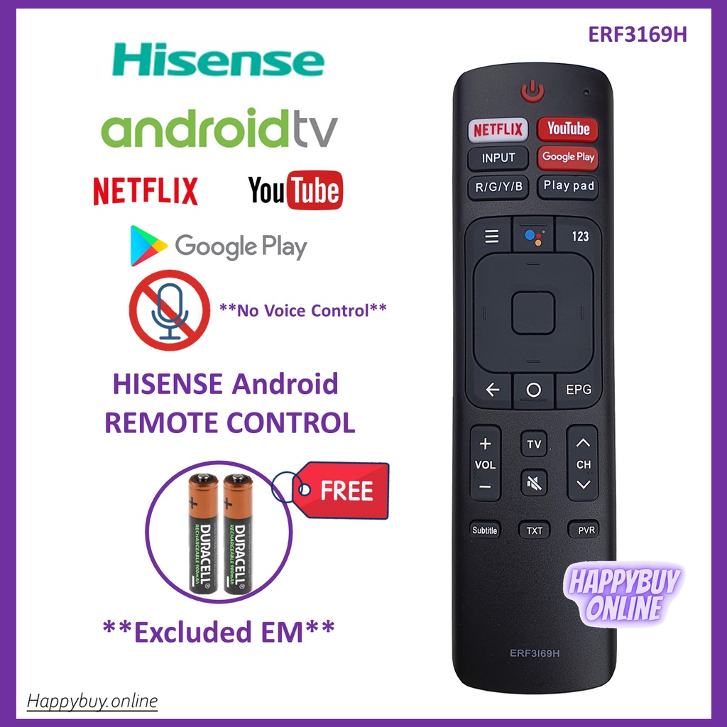 Hisense Android Smart TV Remote Control ERF3169H Hisense Smart TV ...