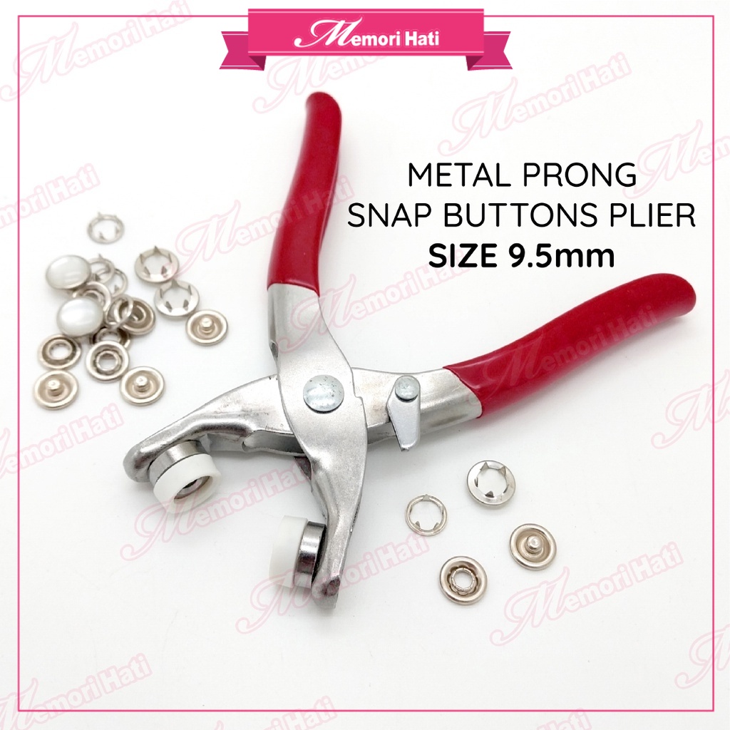 9.5mm Metal Prong Snap Buttons Plier Hand Press Alat Pasang Butang ...