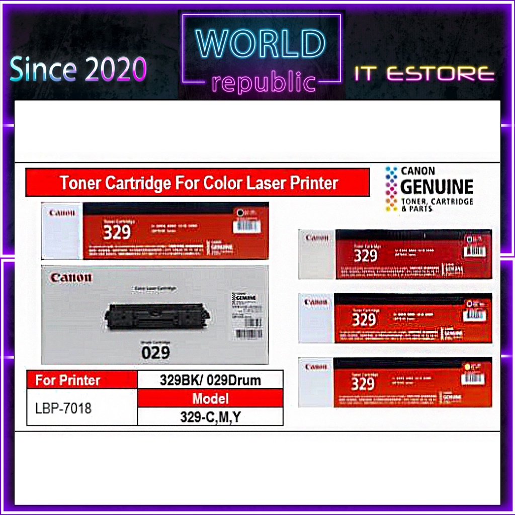 Canon Original Cart 329 329Black 329Cyan 329Magenta 329Yellow 329BK ...