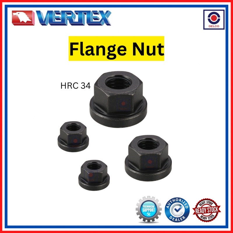 VERTEX TAIWAN Flange Nut Black oxide finish heat treated steel hrc34 ...