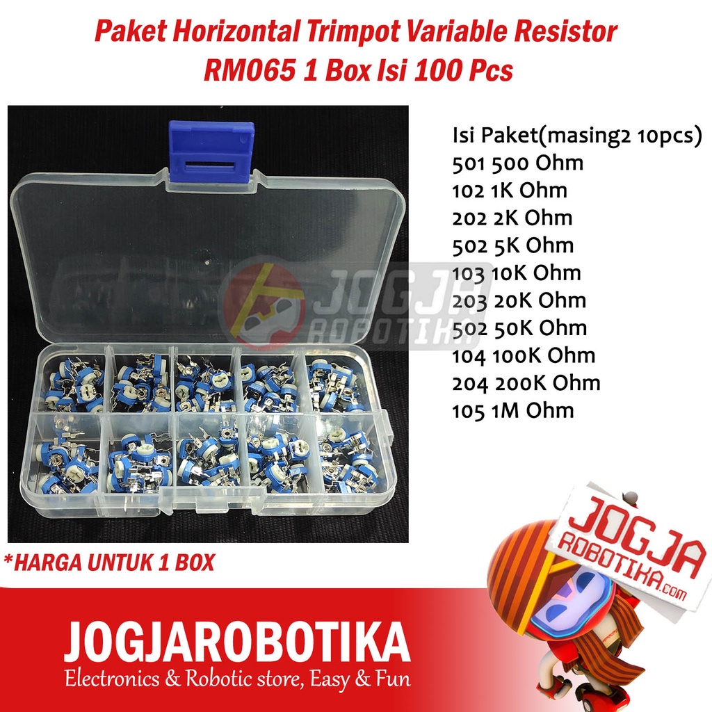 Horizontal Trimpot Variable Resistor Package RM065 1 Box Contains 100 ...