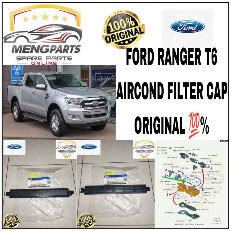 ORIGINAL 💯% FORD RANGER T6 AIR COND FILTER CAP , AIR COND FILTER COVER ...