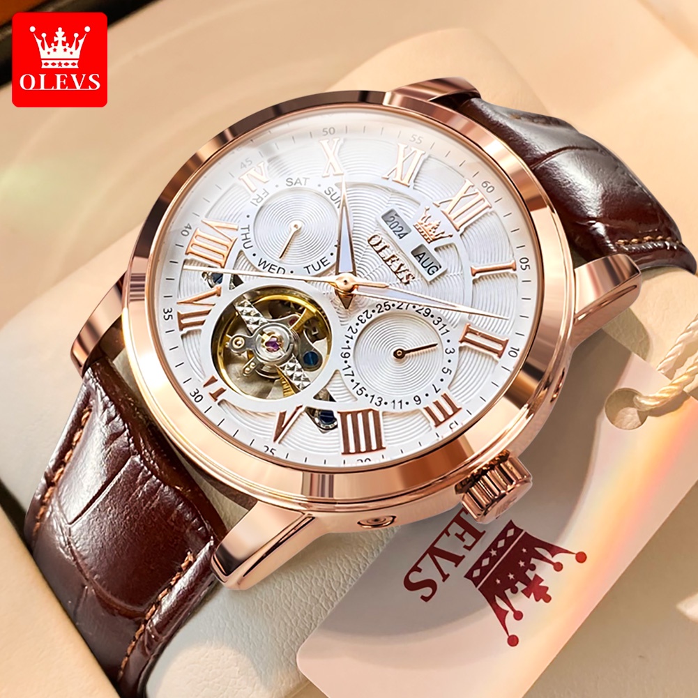 Olevs Jam Tangan Lelaki Kulit Men Mechanical Business Fashion Watch ...