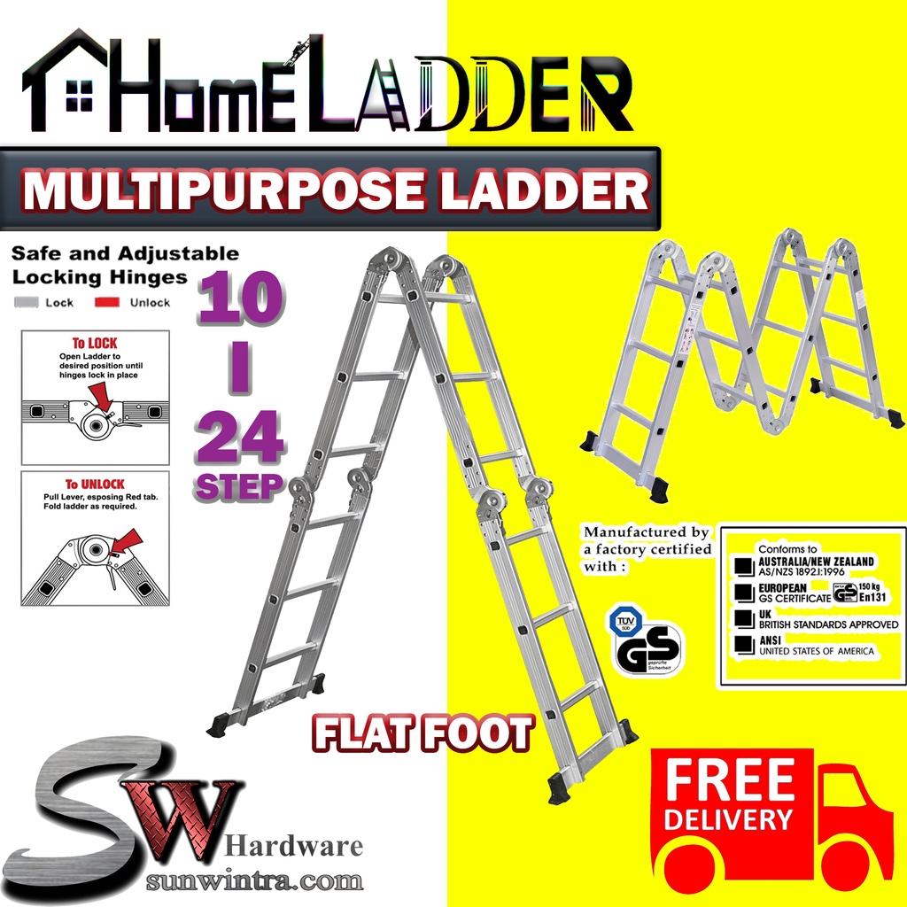 (FREE SHIPPING) SW Hardware Heavy Duty Multipurpose Ladder 10 - 24 ...