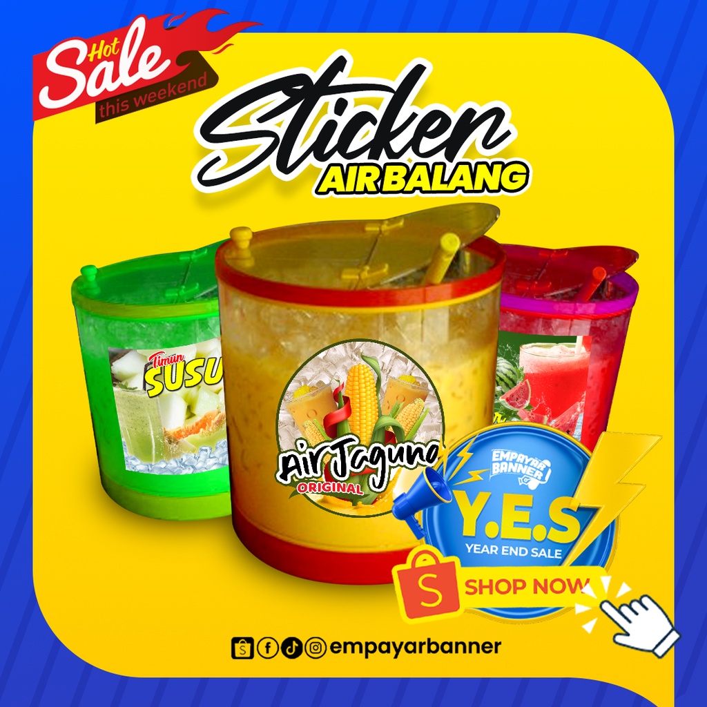 Sticker Air Balang Custom Material White Sticker Kalis Air | Waterproof ...