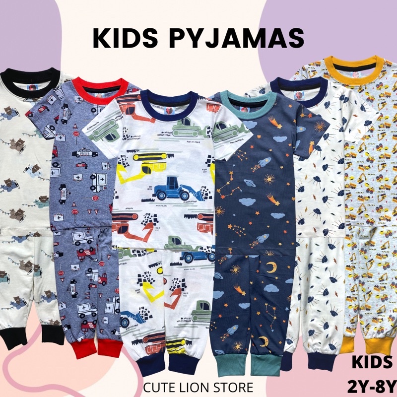 Fusiontex 012 | Kids Pyjamas | Baju Tidur Budak | 2Y - 8Y | Shopee Malaysia