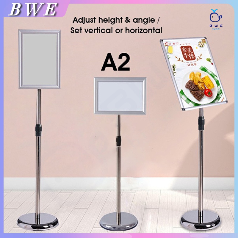 【COD】Adjustable Height Metal Display Pedestal Sign Floor Holder Stand ...