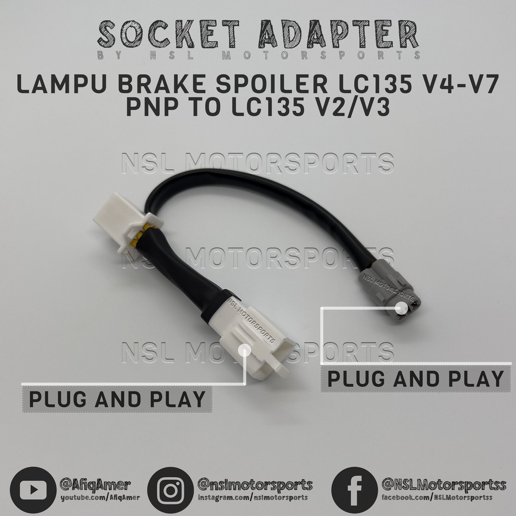 PNP LC135 V2 V3 Pasang Lampu Spoiler LC135 V4 V5 V6 V7 Socket Adapter ...