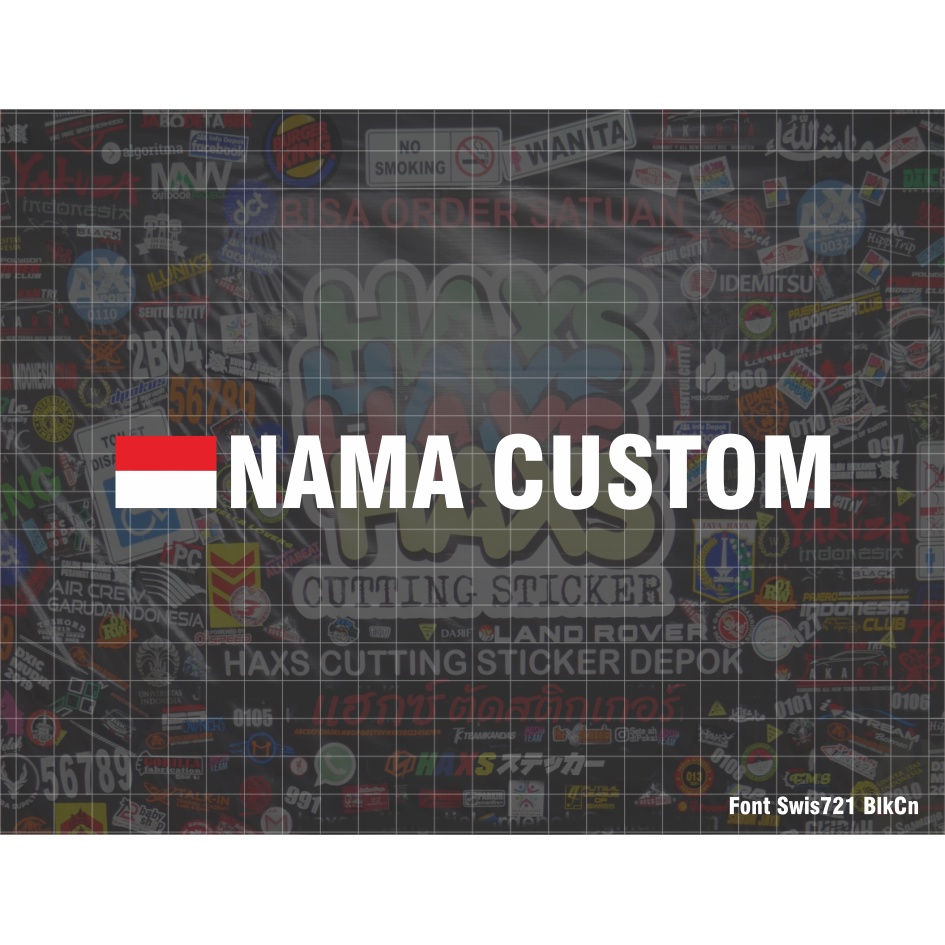 Cutting Sticker Custom Name Flag Small Size Letter Height 2 Cm | Shopee ...